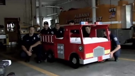 Firefighters build boy new fire truck bed after blaze | kgw.com