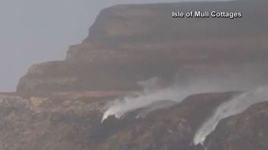 90 mph wind forces Scotland waterfall to flow backwards | kgw.com