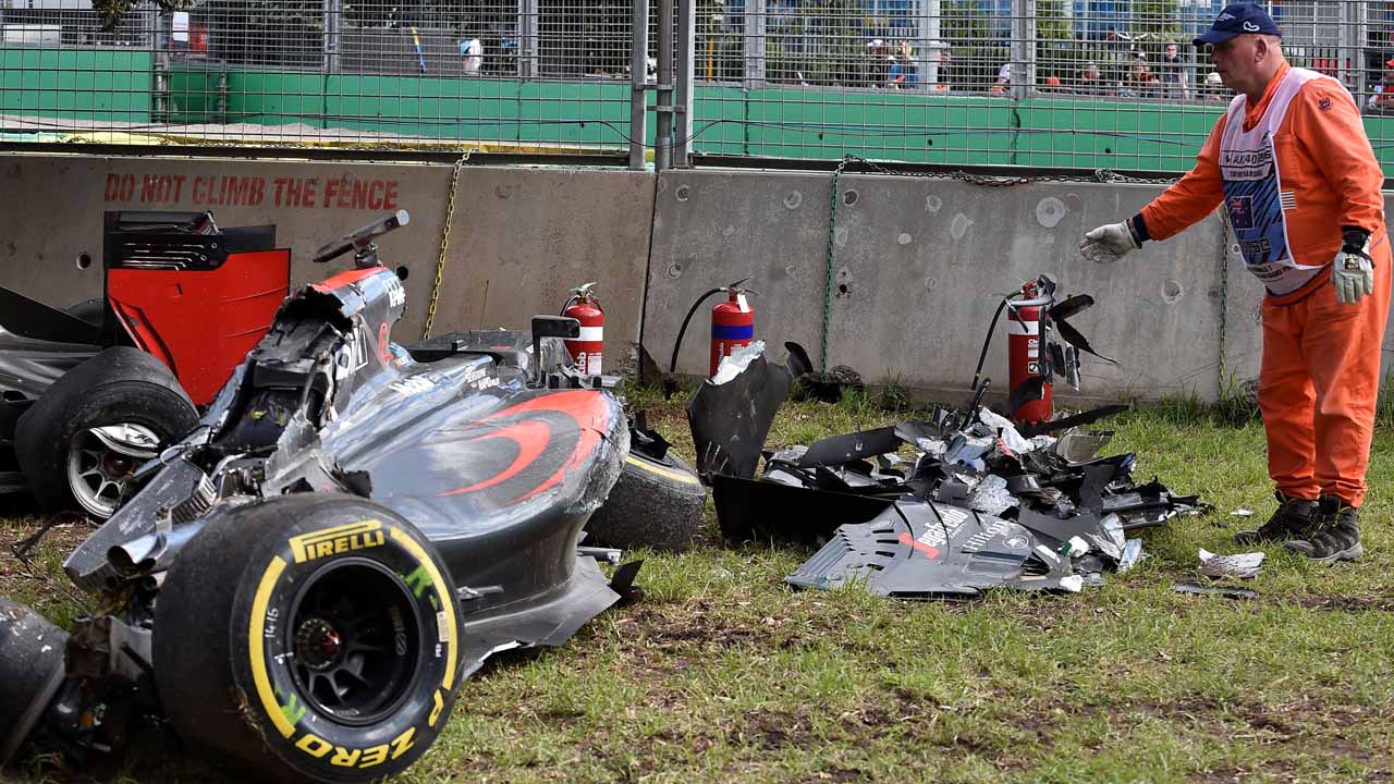 Photos: F1's Alonso survives horrific crash | 9news.com