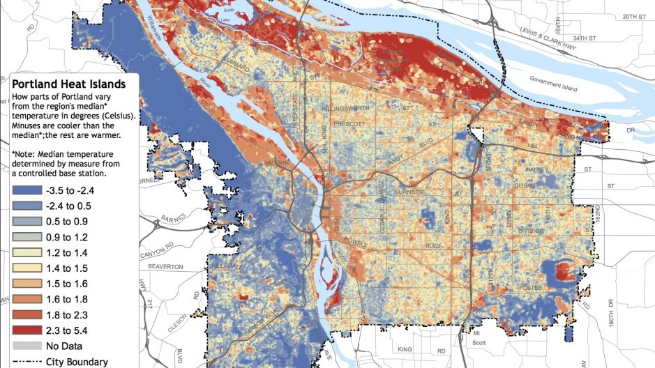 Map shows hottest, coolest spots in Portland | kgw.com