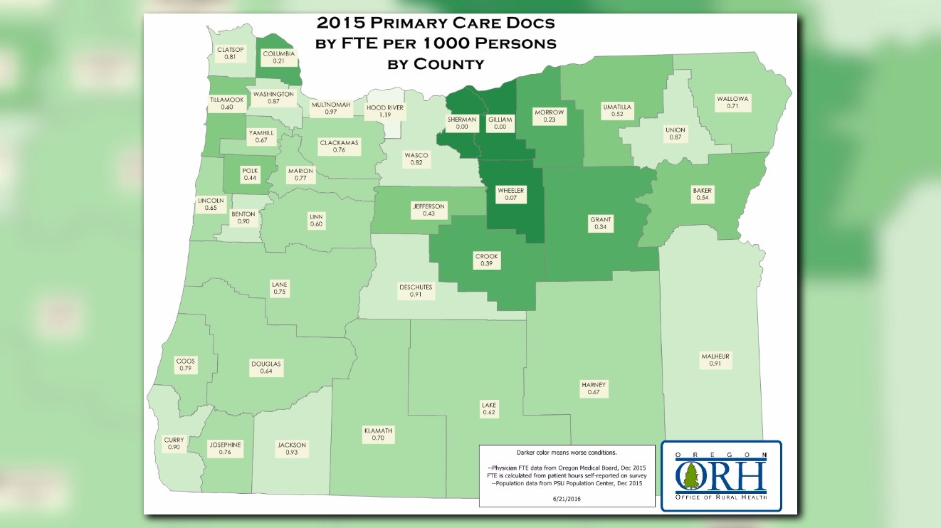 Maps of rural doctor shortages in Oregon | kgw.com